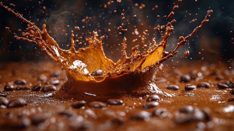 Coffee Splash Explosion stock illustration. Illustration of brown ...