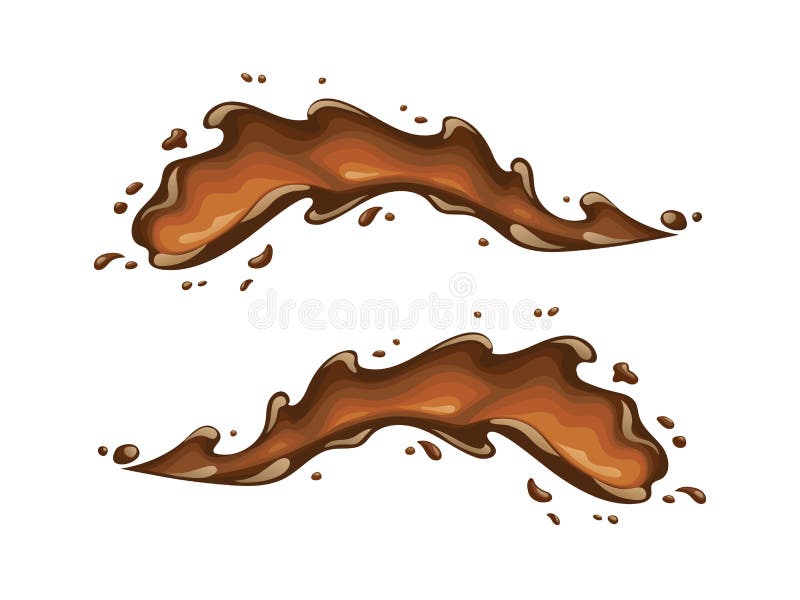 Coffee Splash. Flow Brown Liquid Stock Illustration - Illustration of ...
