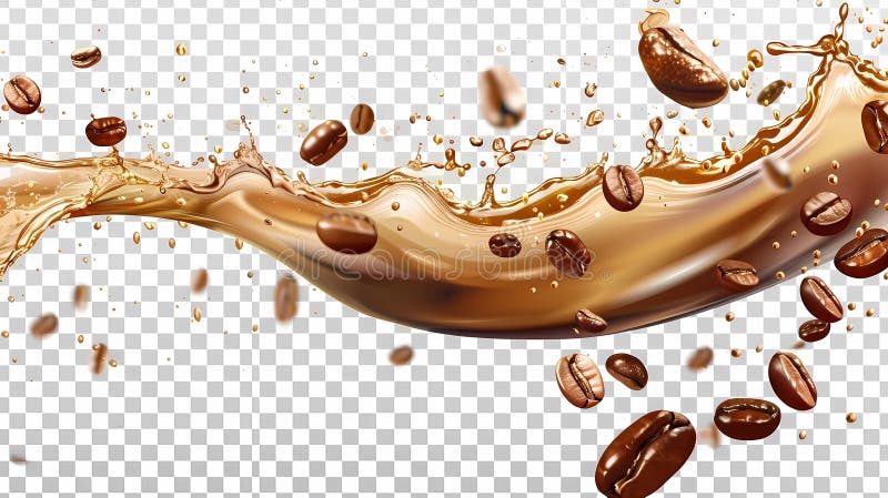 Coffee Splash Isolated on Transparent Background, Generative AI ...