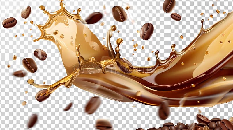 Coffee Splash Isolated on Transparent Background, Generative AI ...