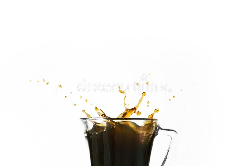 Coffee Splash on a White Background. Stock Photo - Image of dishware ...