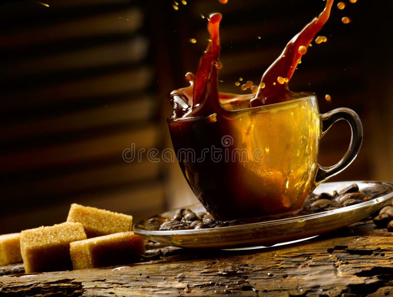 Coffee splashes stock photo. Image of breakfast, cafe - 110496792