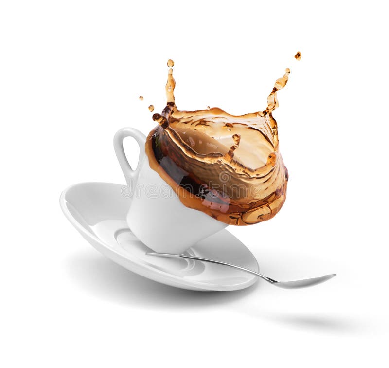 Coffee Splashing Out of a Cup Stock Photo - Image of aroma, jump: 125522442
