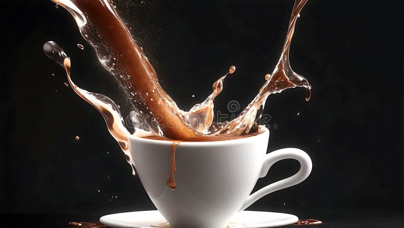 Coffee Splashing Out in a White Cup Ai Generated Stock Illustration ...