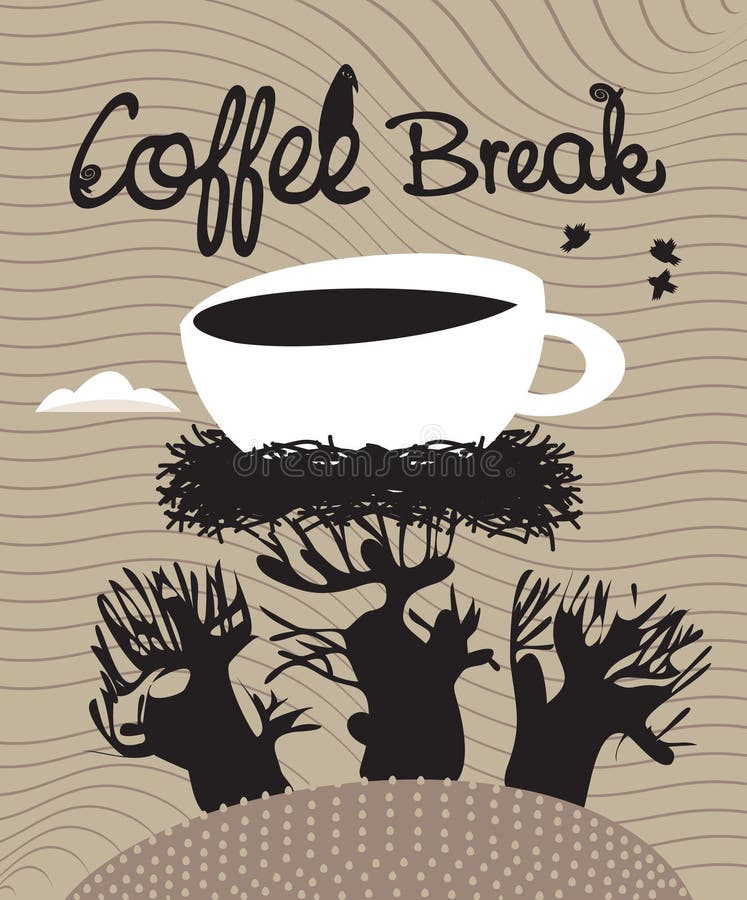 Coffee spring stock vector. Illustration of romantic - 32025401