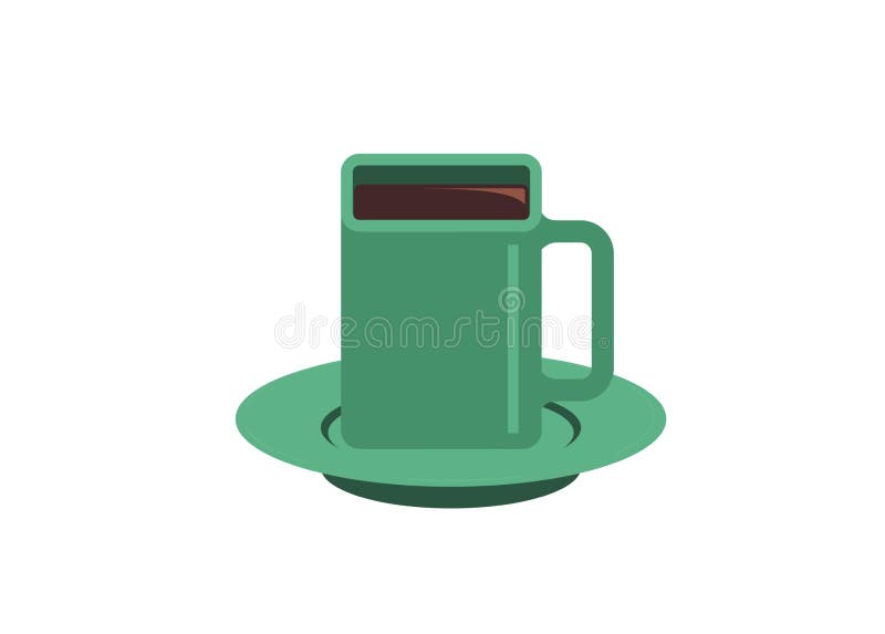 Coffee in Square Cup. Simple Colored Illustration Stock Vector ...