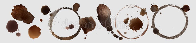Coffee Stain Circle Marks Set Stock Illustration - Illustration of ...