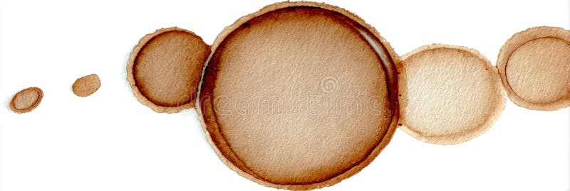 Coffee Stain Marks and Rings Set on a Clean White Background for Cafe ...