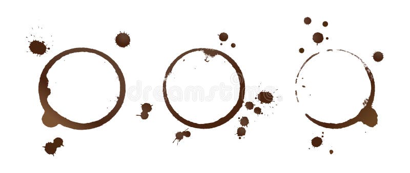 Coffee Stain Rings Isolated on White Background Stock Vector ...