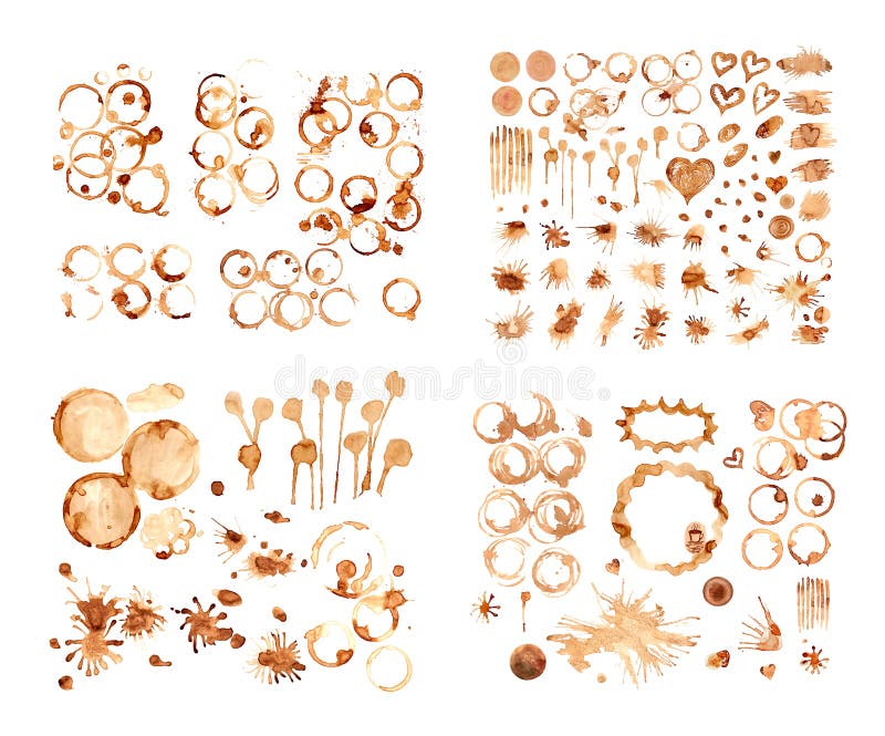 Coffee Stain on a White Background. Coffee Cup Marks Stock Illustration ...