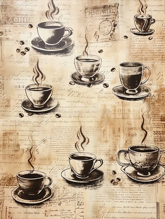 Coffee Stained Sheet Background Crafting Scrapbooking, Design Seamless ...