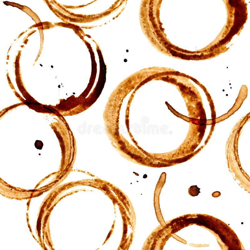 Coffee Stains Seamless Pattern Stock Illustration - Illustration of ...