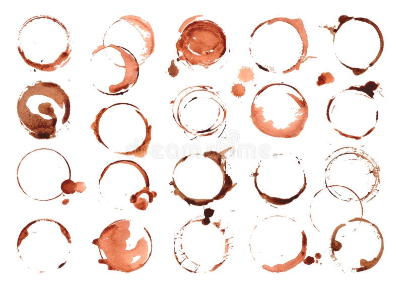 Coffee Stains Set, Isolated Cup Circles Tea or Espresso. Dirty Stain ...