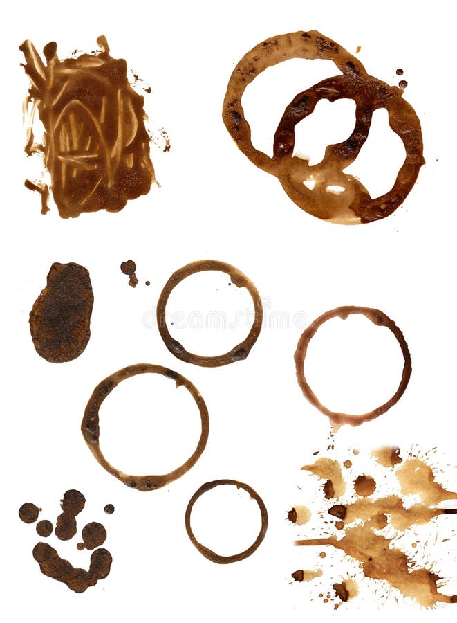 Coffee stains and splashes stock illustration. Illustration of coaster ...