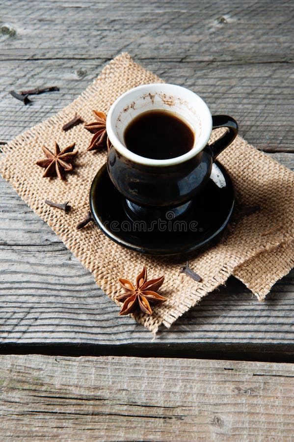 Coffee with Star Anise and Clove Stock Photo - Image of morning, spice ...
