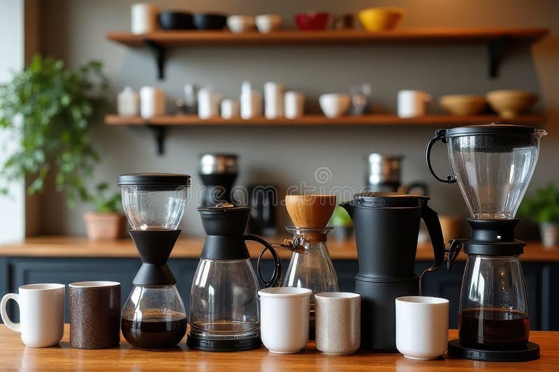 Coffee Setup Design stock illustration. Illustration of equipment ...