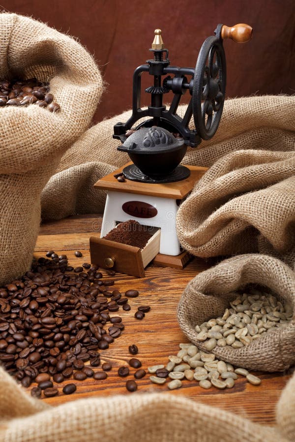 Coffee still life stock image. Image of sack, grain, caffeine - 21841665