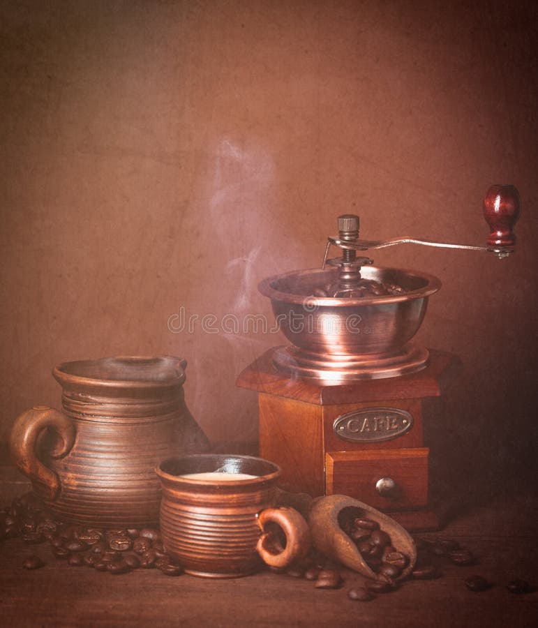 Coffee cup still life stock image. Image of stand, beans - 84195849