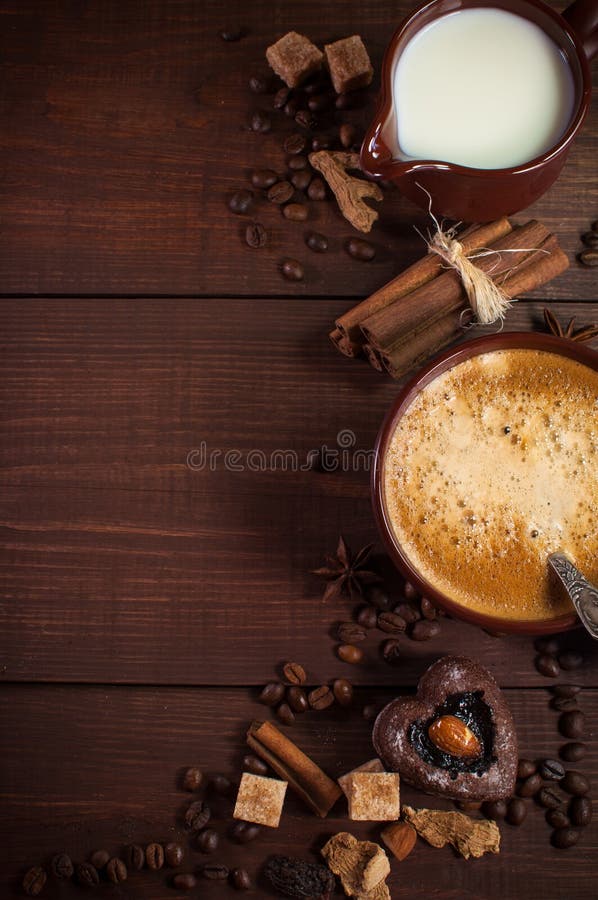 Coffee still life stock image. Image of liquid, cream - 73661877