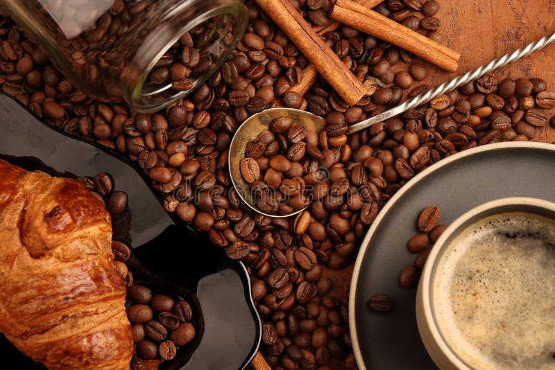 Coffee Still Life in Retro Style Stock Photo - Image of shabby, leather ...