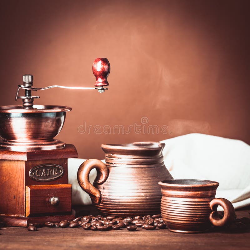 Coffee cup still life stock image. Image of stand, beans - 84195849