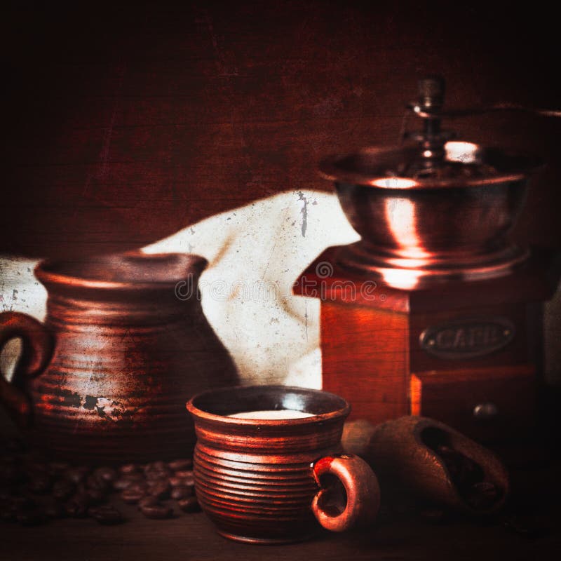 Coffee cup still life stock image. Image of stand, beans - 84195849