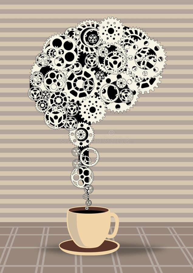 Coffee Brain Loading Illustration Stock Illustration - Illustration of ...