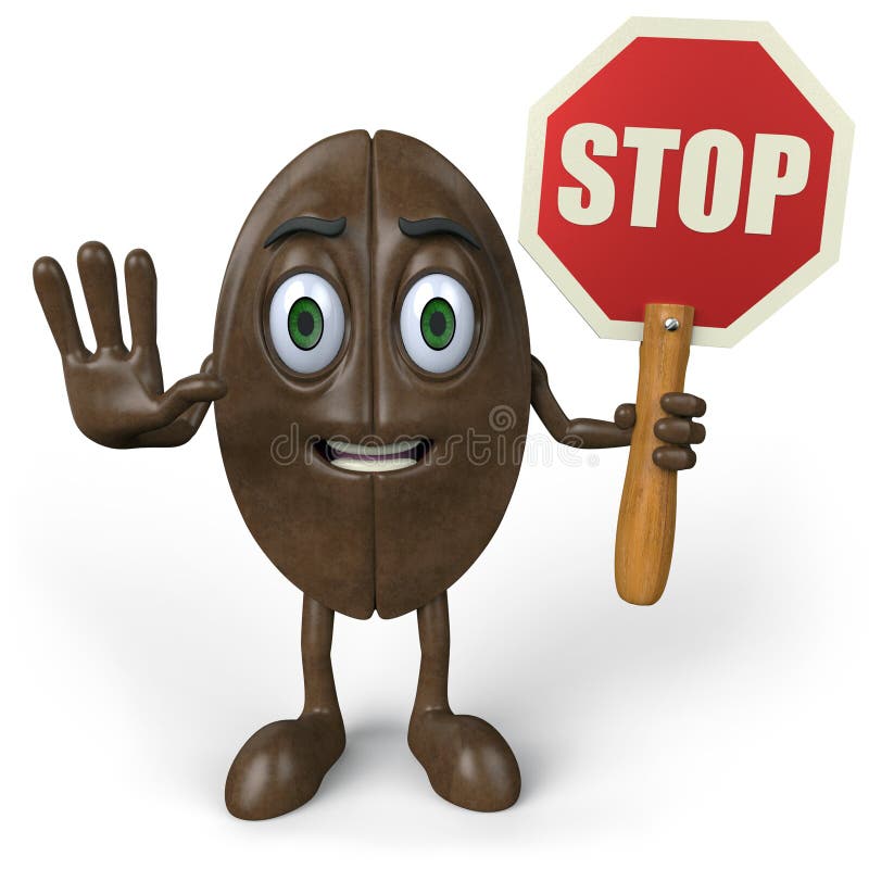 Coffee with stop sign stock illustration. Illustration of stop - 25881851