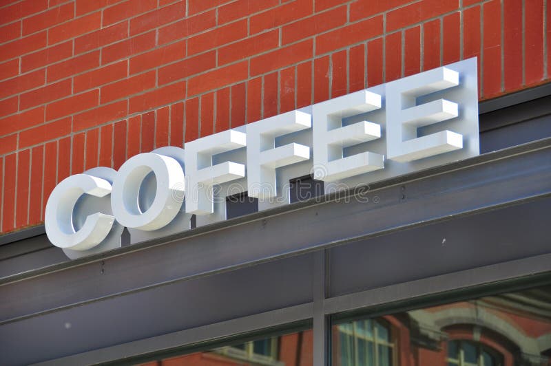 Coffee store signage stock photo. Image of commerce, town - 25397776