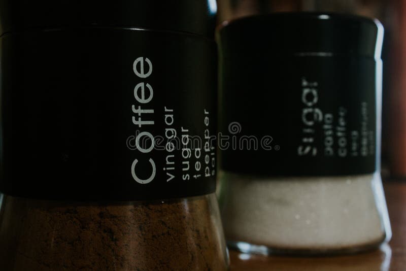 Coffee and sugar jars stock image. Image of home, drinking - 99949157