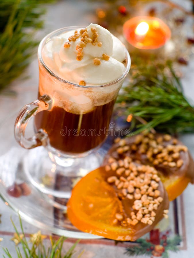 Coffee with sweets stock photo. Image of tree, orange - 17027486