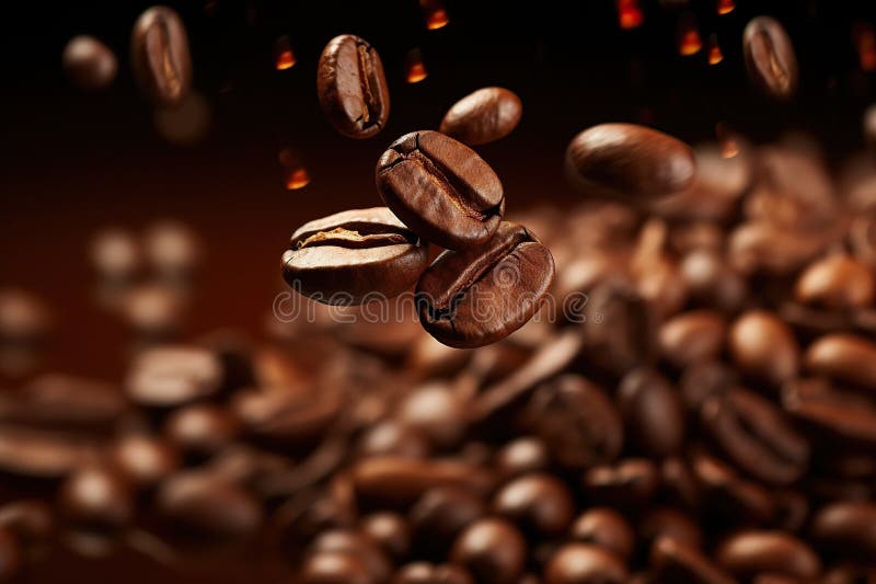 Coffee Symphony: Dancing Coffee Beans. Stock Illustration ...