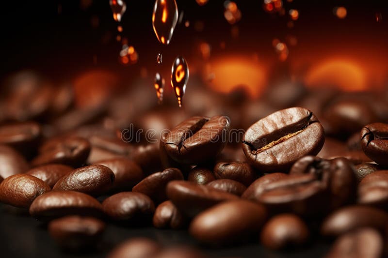 Coffee Symphony: Dancing Coffee Beans. Stock Illustration ...