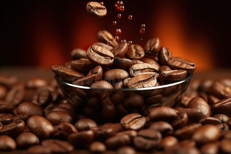 Coffee Symphony: Dancing Coffee Beans. Stock Illustration ...