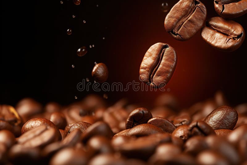 Coffee Symphony: Dancing Coffee Beans. Stock Illustration ...