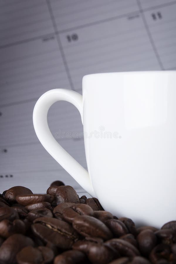 Coffee on the Table with Calendar Stock Photo - Image of management ...