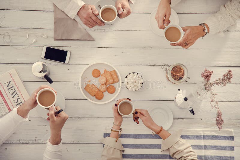 Coffee Table High Angle View Stock Image - Image of high, afternoon ...