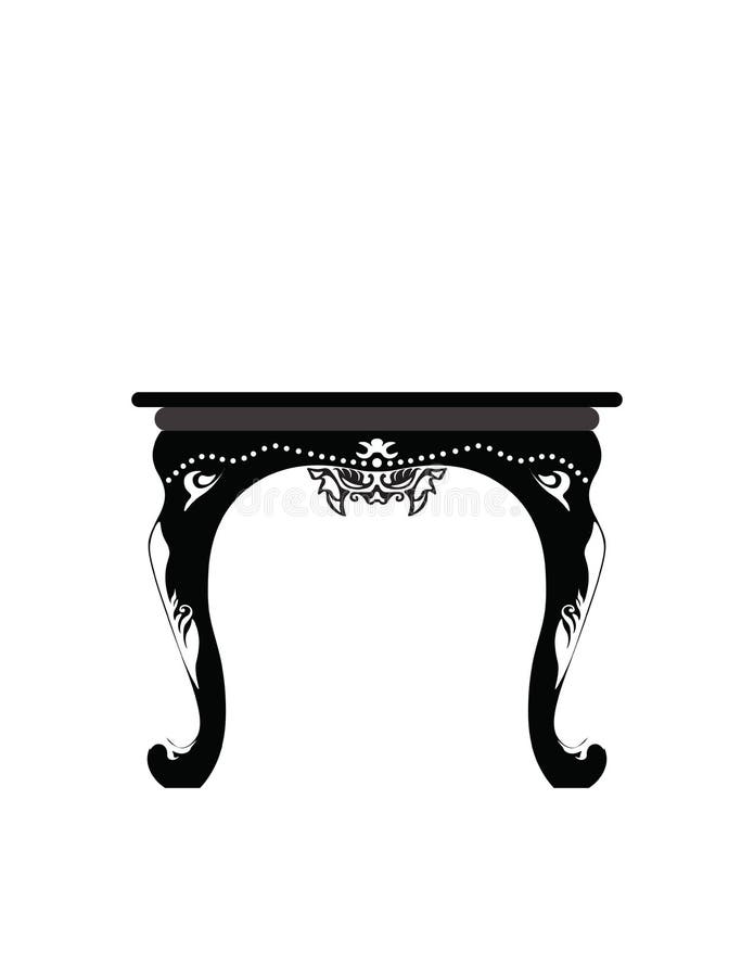 Coffee Table with Royal Classic Ornaments Stock Vector - Illustration ...