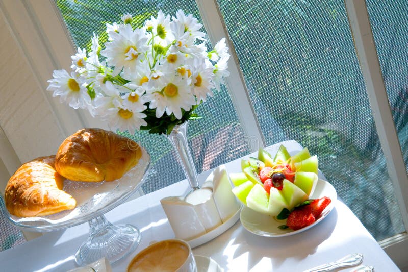 Coffee Table Setting stock photo. Image of fruit, french - 10277674