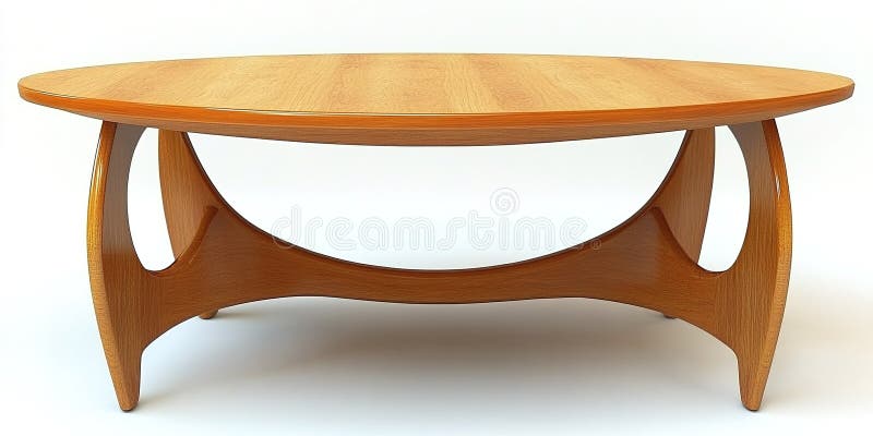 Modern Wooden Coffee Table Featuring a Unique Design with Curved Legs ...