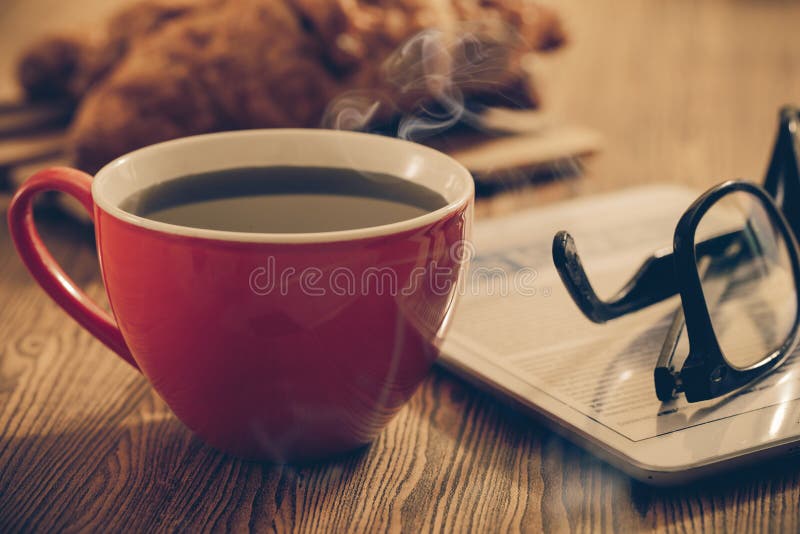 Coffee with tablet stock image. Image of gourmet, newspaper - 43932211