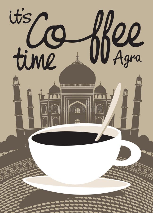 Coffee Taj Mahal stock vector. Illustration of houses - 45385779