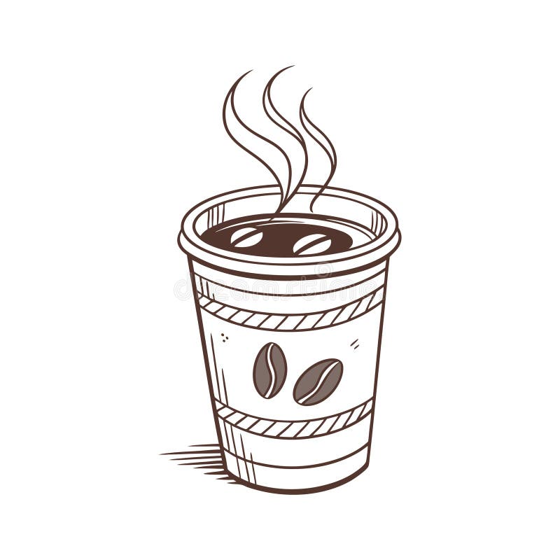 Coffee Take Away Cup Break Breakfast Drink Beverage Flat Stock Vector ...