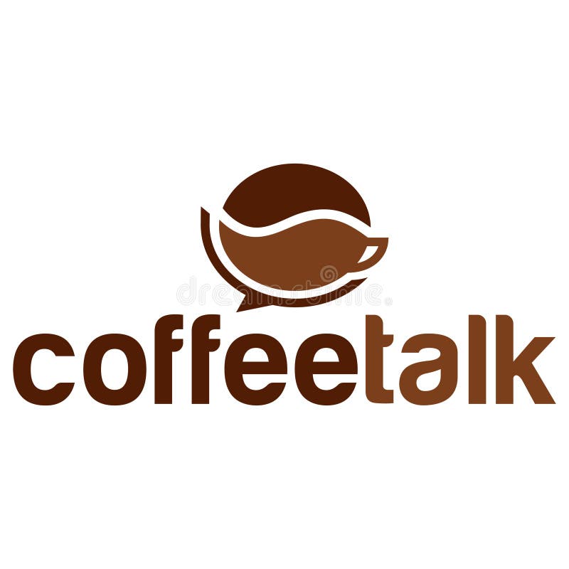 Coffee Talk Combination of Coffee Beans and Chat Bubble. Social Logo ...
