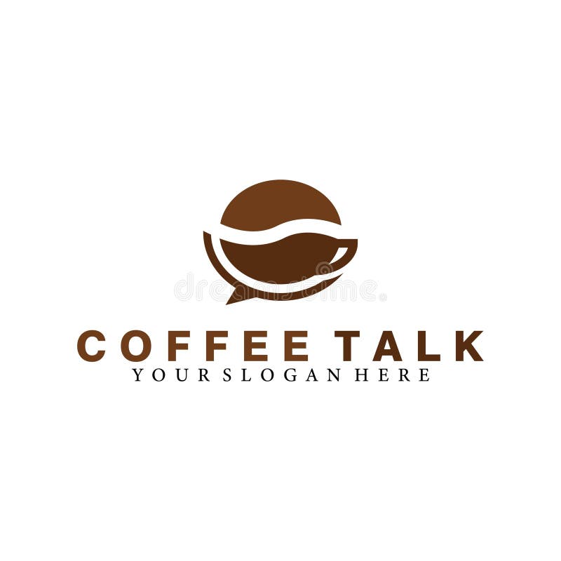 Coffee Talk Combination of Coffee Beans and Chat Bubble. Social Logo ...