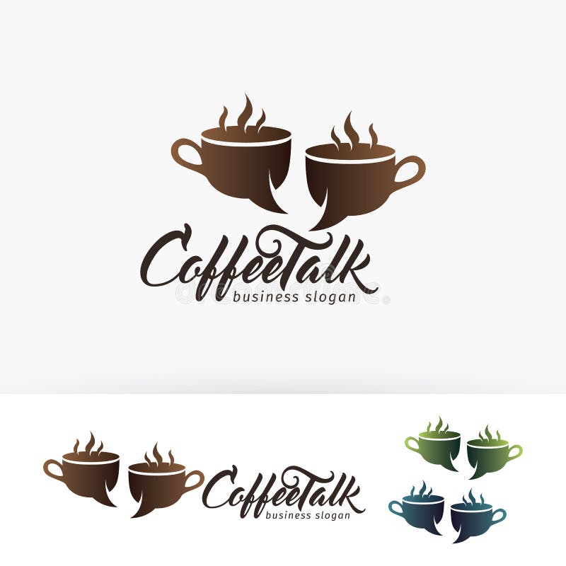 Coffee Talk Vector Logo Design Stock Vector - Illustration of brand ...