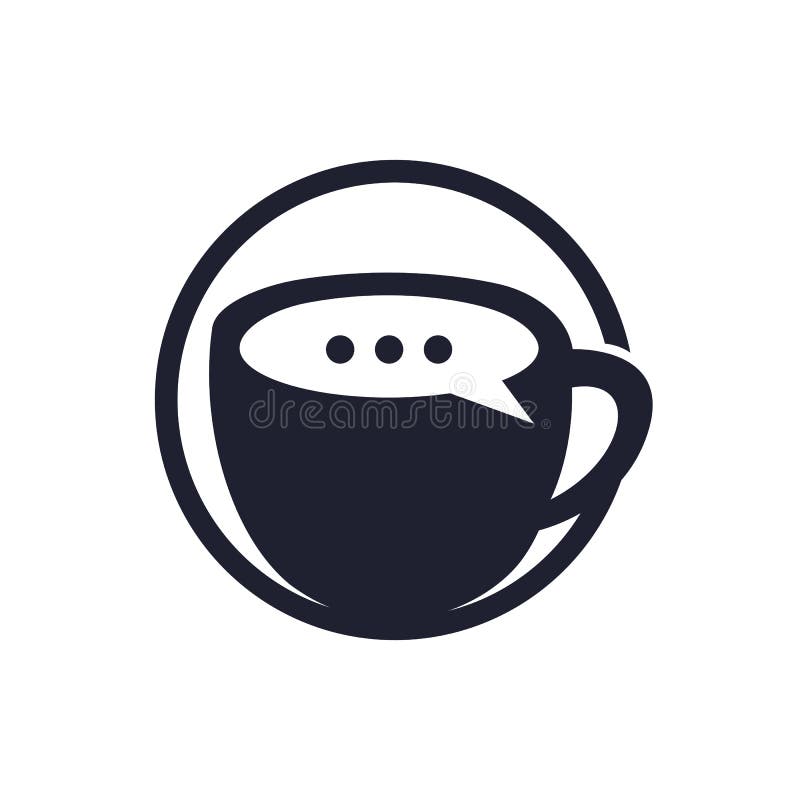 Coffee Talk Vector Logo Design. Coffee Cup with Bubble Chat Icon Vector ...