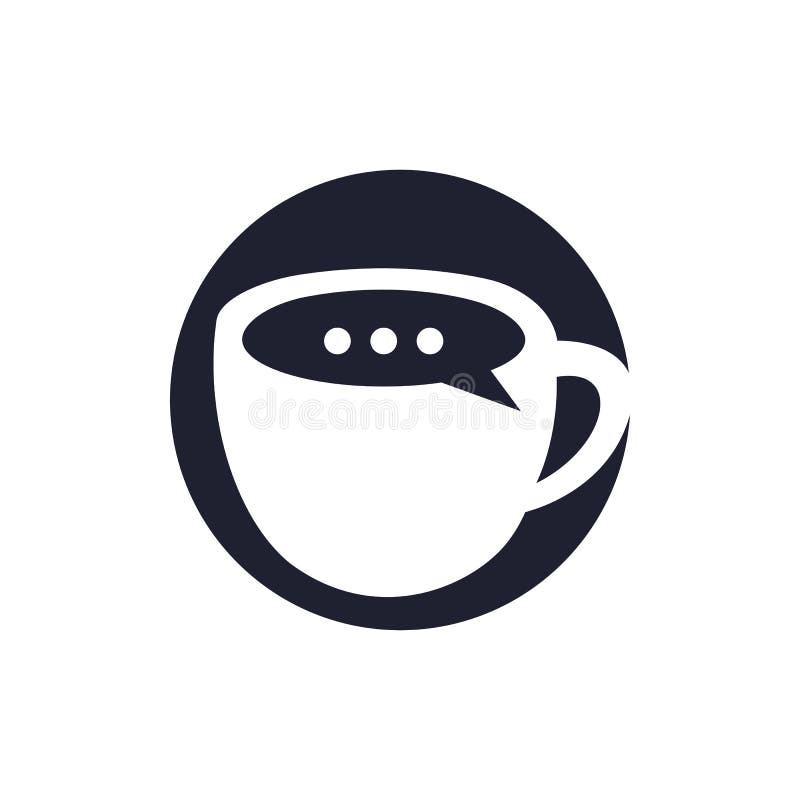 Coffee Talk Vector Logo Design. Coffee Cup with Bubble Chat Icon Vector ...