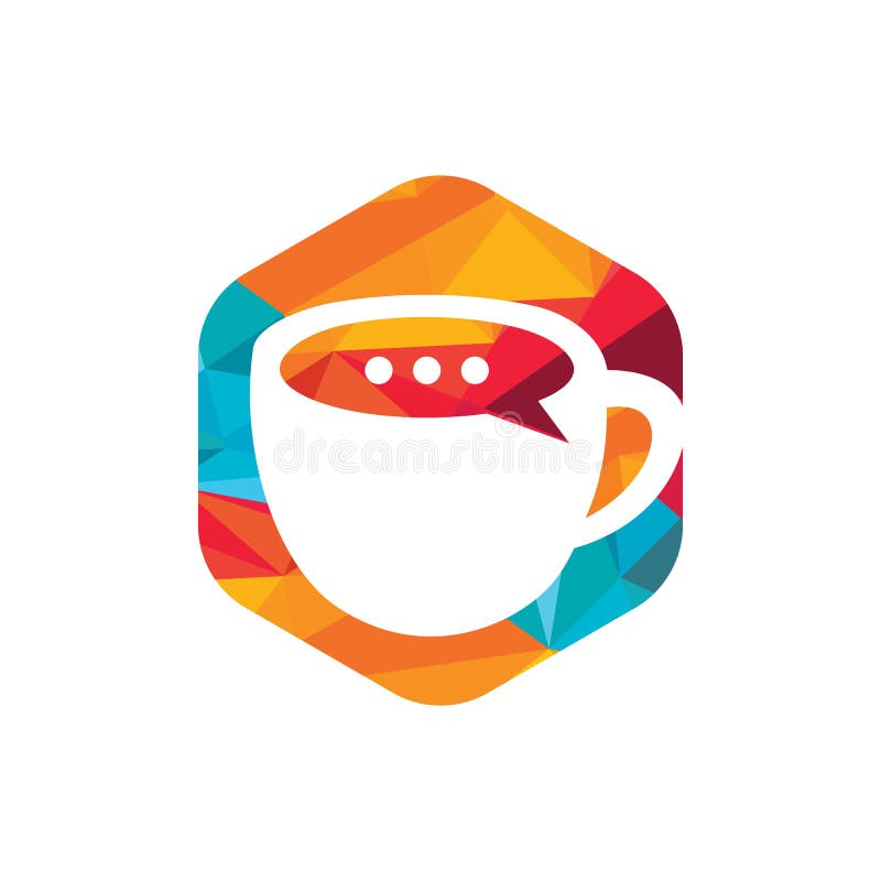 Coffee Talk Vector Logo Design. Coffee Cup with Bubble Chat Icon Vector ...