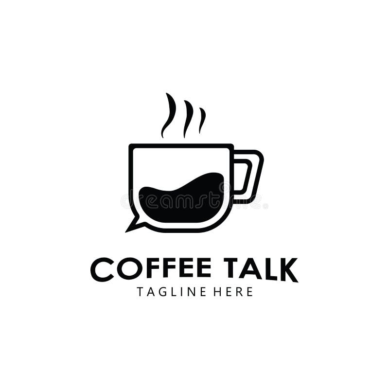 Coffee Talk Vector Logo Template for Coffee Shop Business Stock Vector ...